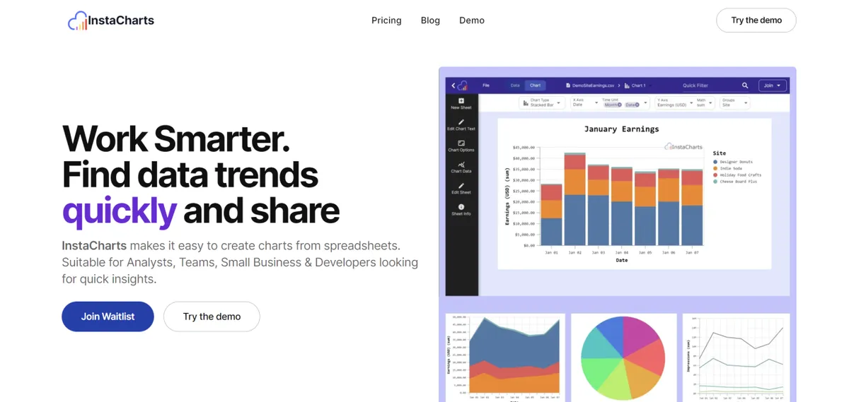 InstaCharts | Graph Data Trends Quickly